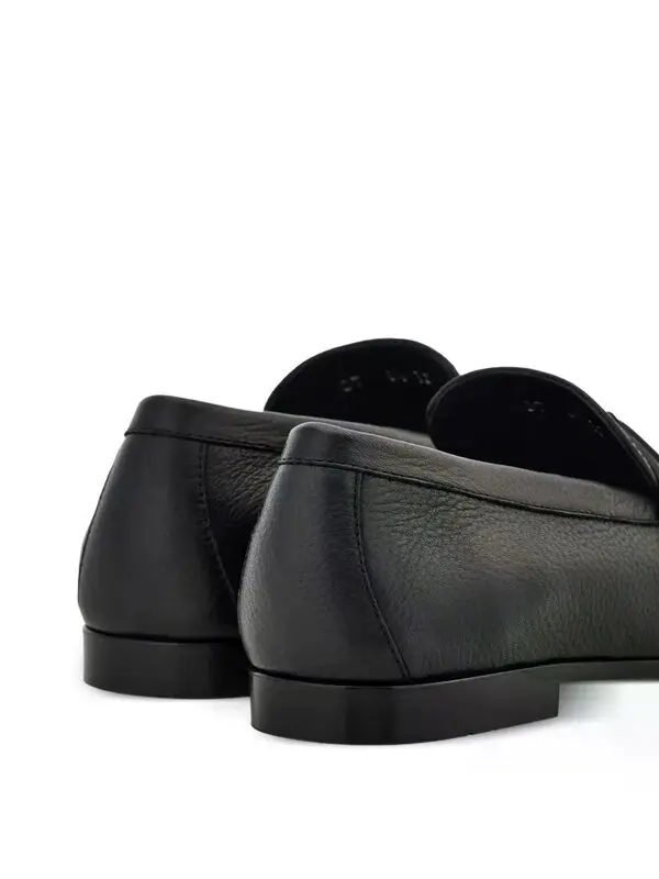 FERRAGAMO Gancini Loafers In Hammered Deerskin - Black