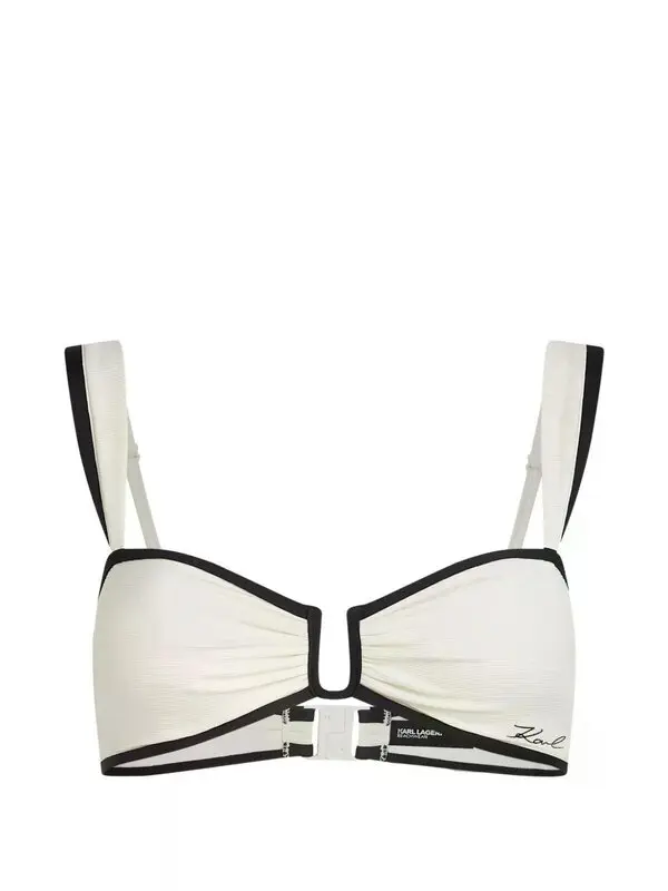 Karl Lagerfeld Signature Bandeau Bikini Top - Neutrals