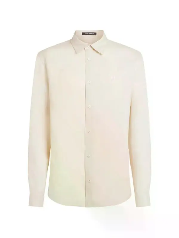 Karl Lagerfeld Monogram Linen Shirt - Neutrals