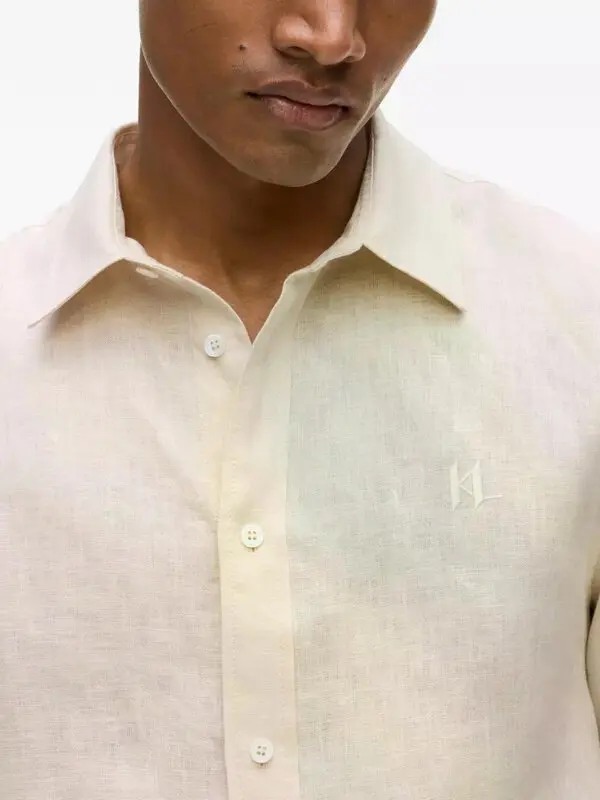 Karl Lagerfeld Monogram Linen Shirt - Neutrals