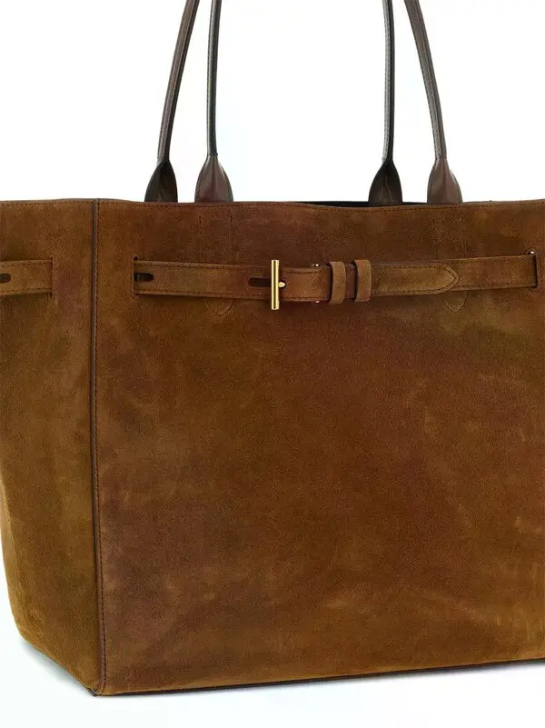 TOM FORD Calfskin Tote Bag With Metal Buckle