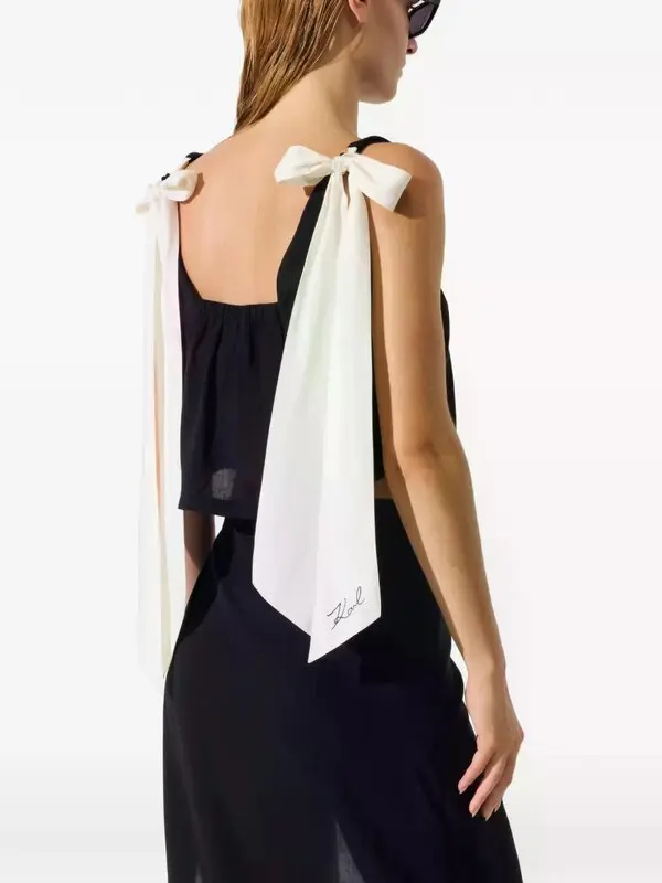 Karl Lagerfeld Bow Detail Square Neck Top