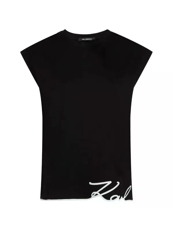 Karl Lagerfeld Signature-hem Tank Top - Black