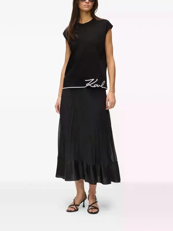 Karl Lagerfeld Signature-hem Tank Top - Black