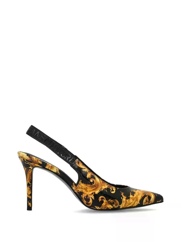 Versace Baroque-pattern Slingback Pumps