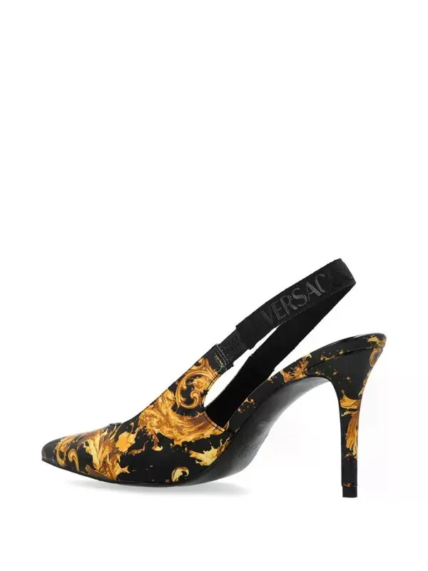 Versace Baroque-pattern Slingback Pumps