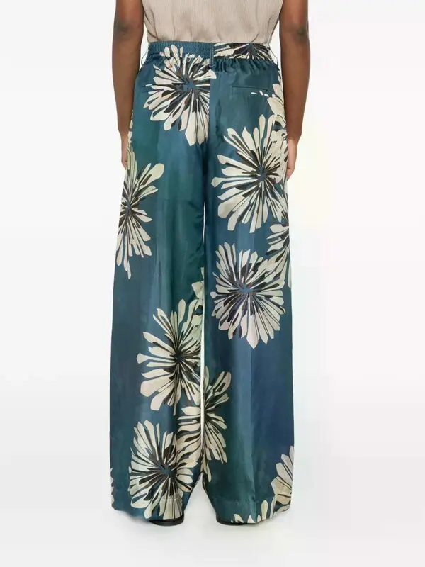 Brunello Cucinelli Floral-print Trousers - Blue