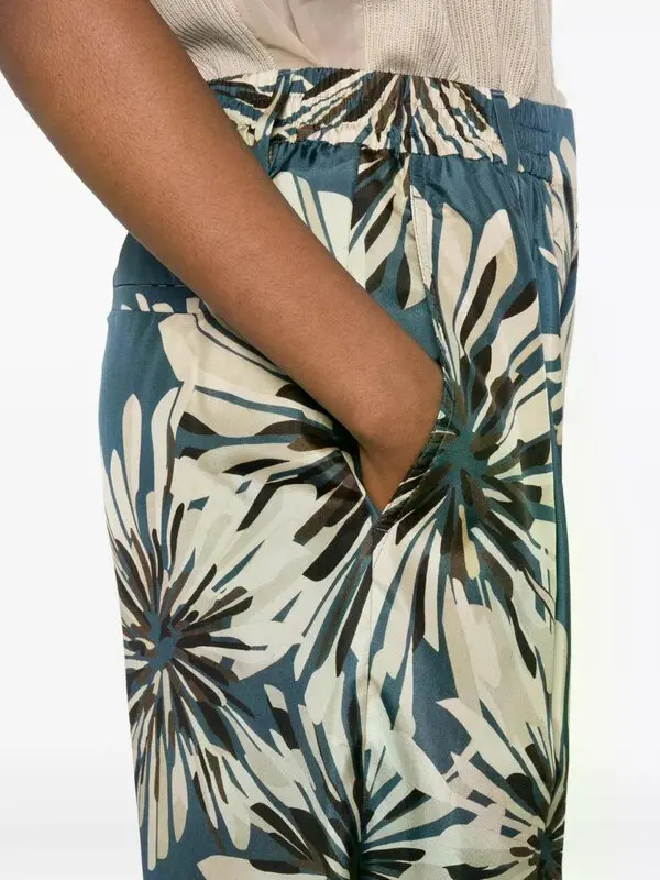 Brunello Cucinelli Floral-print Trousers - Blue