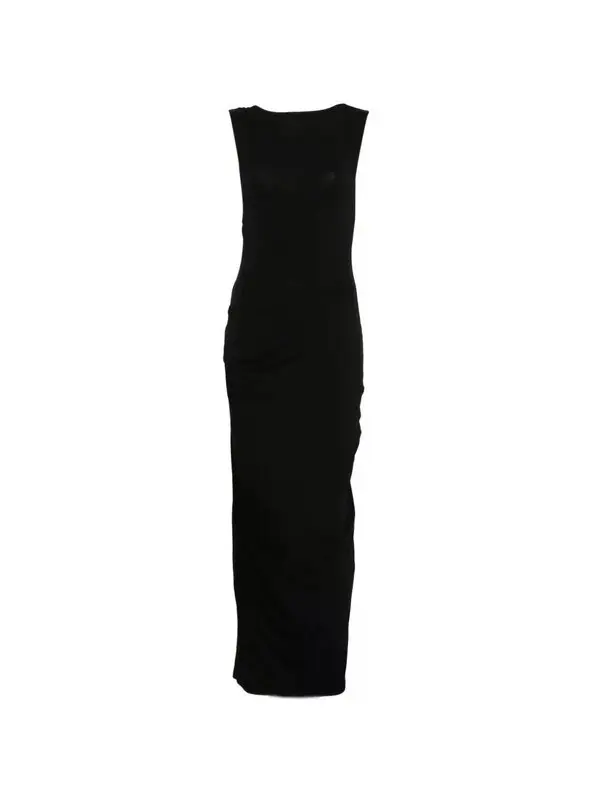 ENTIRE STUDIOS Draped Sleeveless Maxi Dress - Black