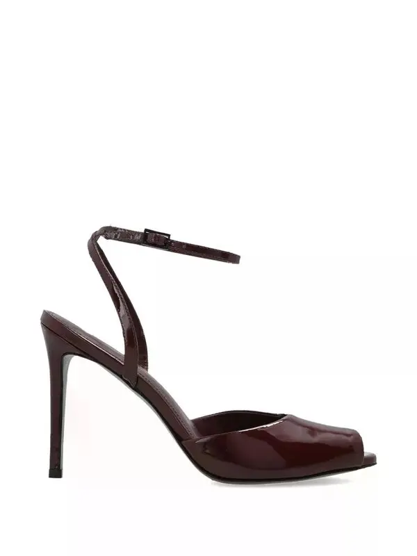 BLACK SUEDE STUDIO Ankle-strap Peep-toe Heeled Sandals - Red