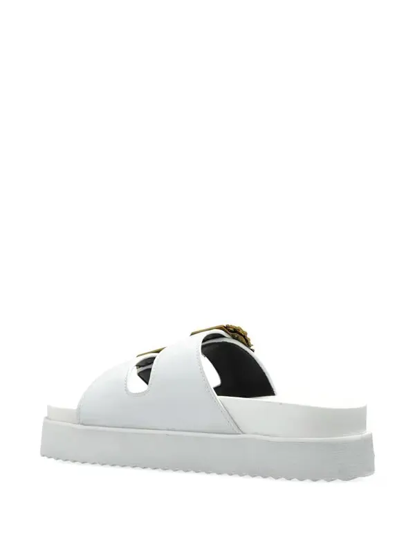 Versace Arizona Buckle-strap Platform Sandals - White
