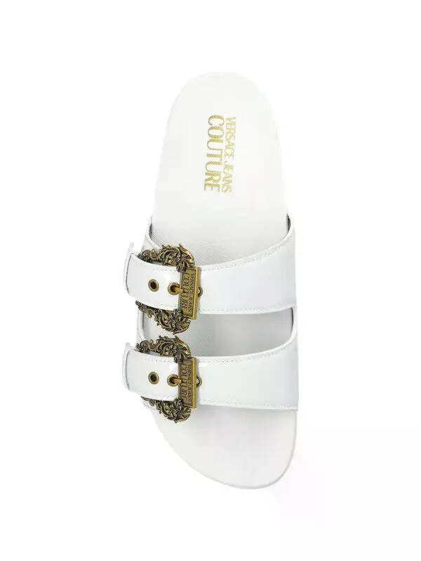 Versace Arizona Buckle-strap Platform Sandals - White
