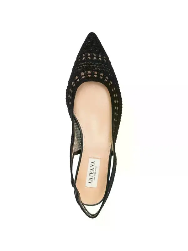 ARTEANA Trieste Point-toe Slingback Sandals - Black