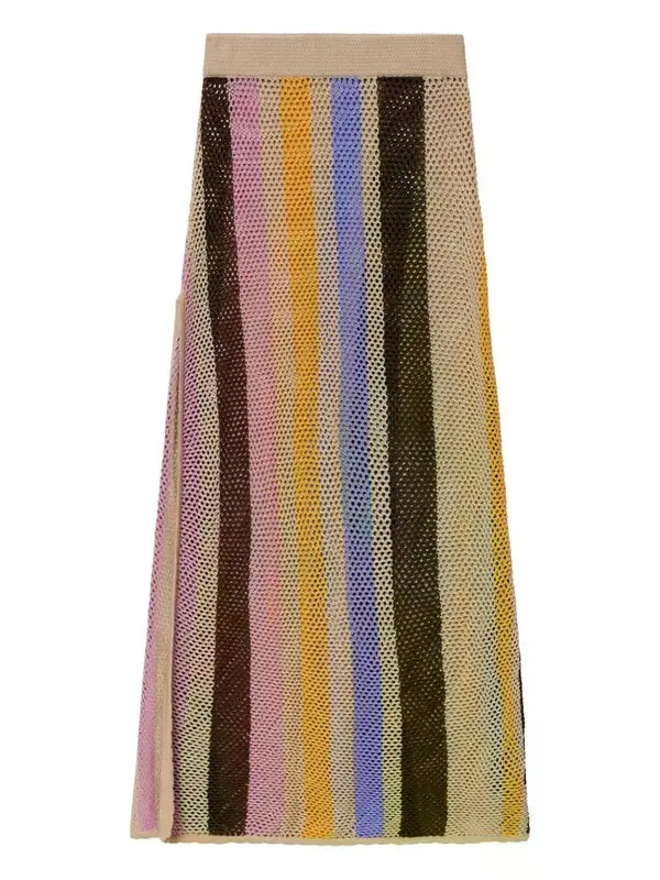 Agua Bendita Striped High-waisted Skirt - Neutrals