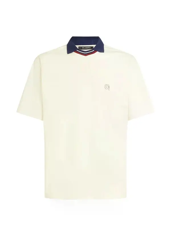 Karl Lagerfeld Collared V-neck Ikon T-shirt