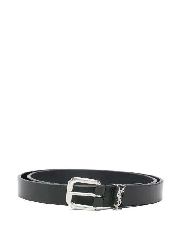 Saint Laurent Logo-plaque Belt - Black