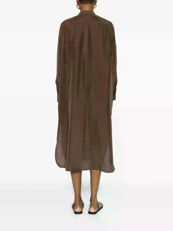 P.a.r.o.s.h Buttoned Midi Dress - Brown