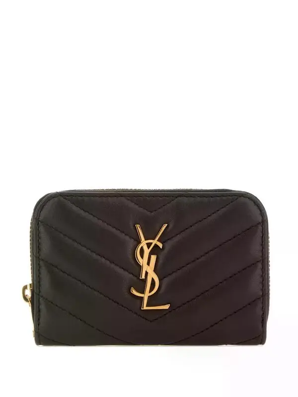 Saint Laurent Cassandre-plaque Wallet - Brown