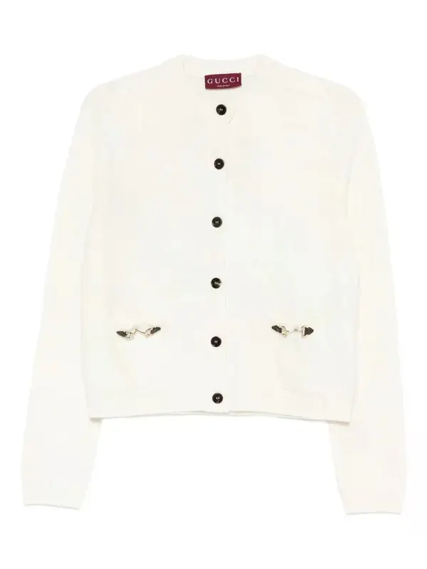 Gucci Button Pocket Cardigan - White