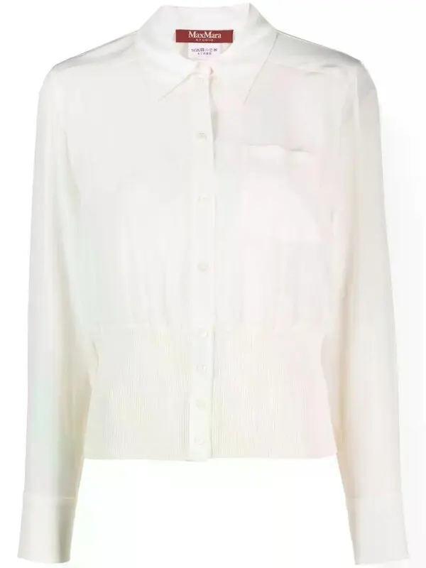 Max Mara Ribbed-trim Long-sleeve Shirt