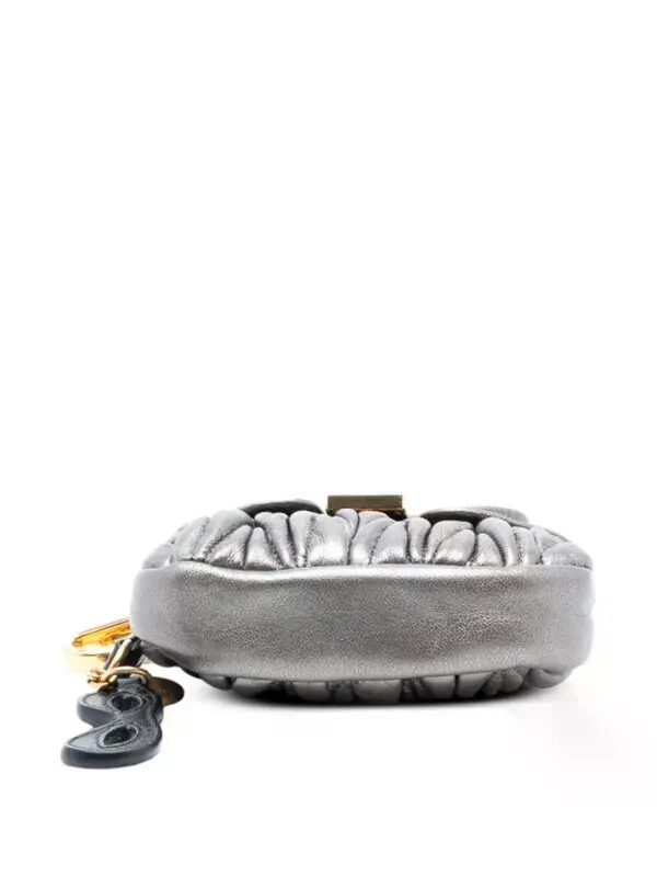 Miu Miu Mini Metallic Matelasse Coffer Bag Charm Key Holder
