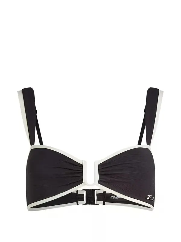 Karl Lagerfeld Signature Bandeau Bikini Top - Black