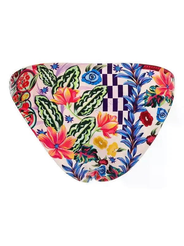 Agua Bendita Ilu Floral-print Tie-side Bikini Bottom