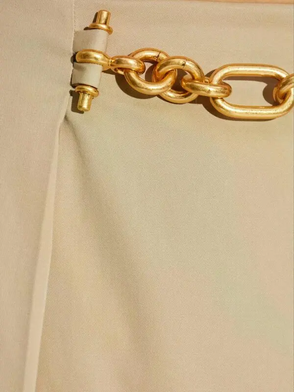 Balmain Chain-embellished A-line Skirt - Neutrals