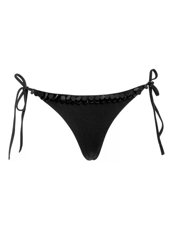 Agua Bendita Tammy Embellished Tie-side Bikini Bottom - Black