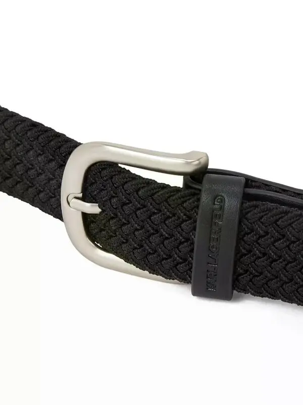 Karl Lagerfeld Monogram Logo-plaque Woven Belt