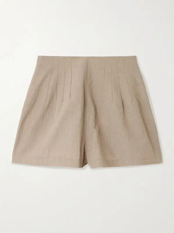 Staud Magpie Dupioni Shorts - Neutrals