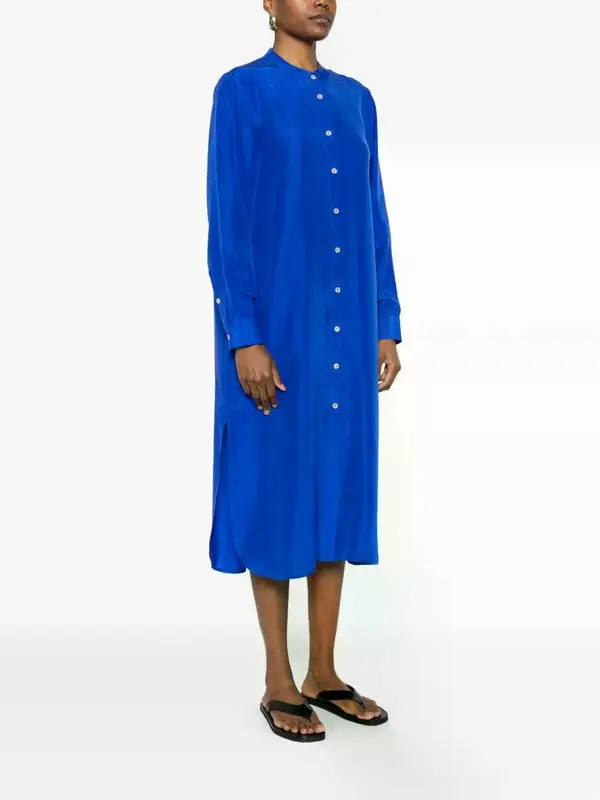 P.a.r.o.s.h Button-front Midi Shirt Dress - Blue