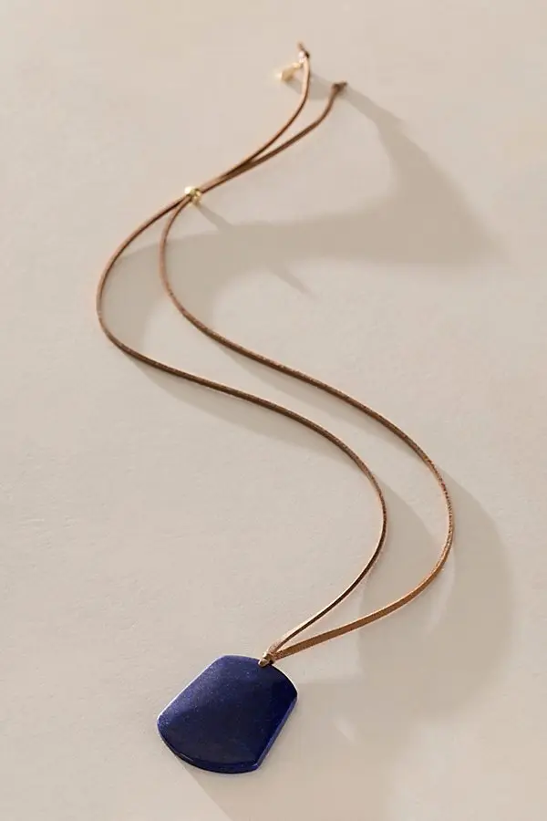 Free People Lena Semiprecious Stone Pendant Necklace - Blue Lapis