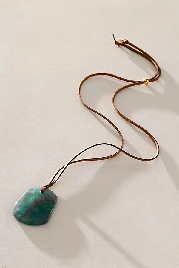 Free People Lena Semiprecious Stone Pendant Necklace - Fluorite
