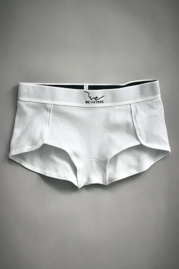 Free People We The Free Cotton Boyshort Undies - Clean Ivory