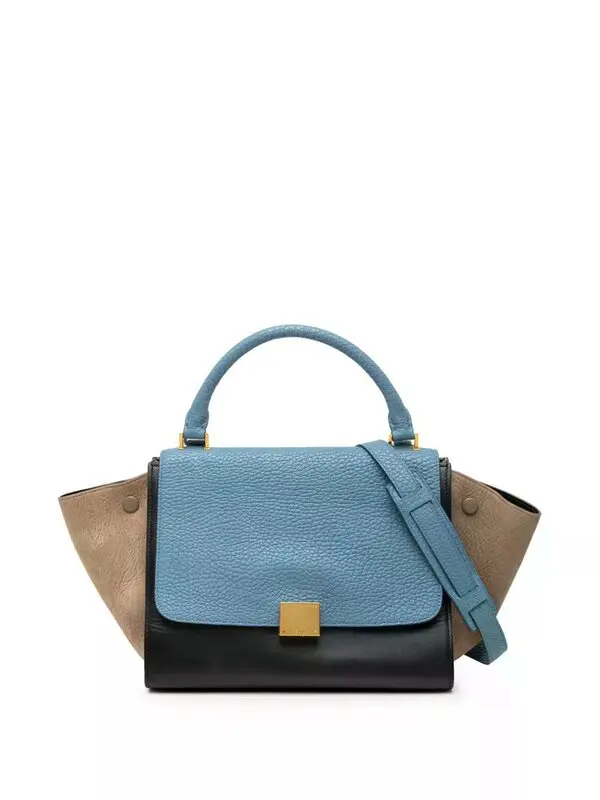 Celine Small Tricolor Trapeze Satchel - Black
