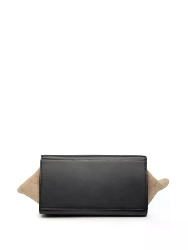 Celine Small Tricolor Trapeze Satchel - Black