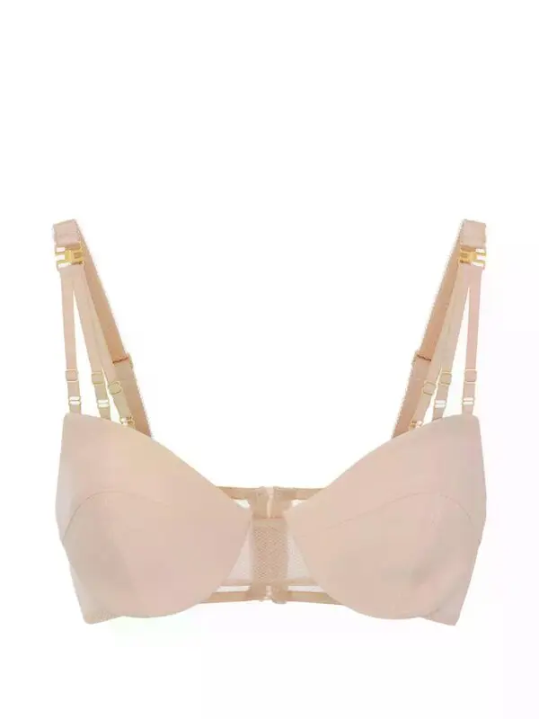 Elisabetta Franchi Tulle Elastic Straps Bra - Neutrals