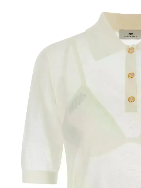 Elisabetta Franchi Ribbed Bra And Polo Shirt Set