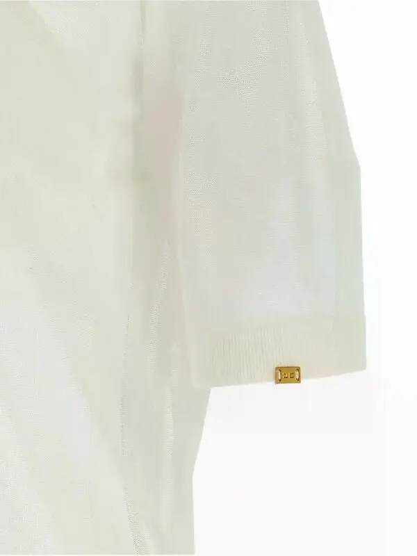 Elisabetta Franchi Ribbed Bra And Polo Shirt Set