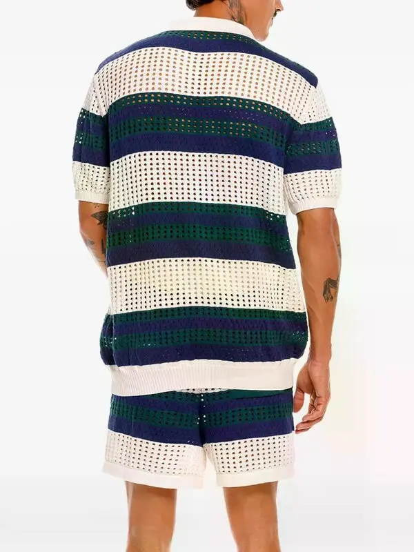 Agua Bendita Striped Open-knit Shirt
