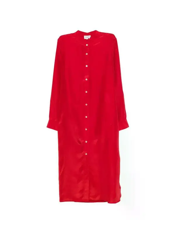 P.a.r.o.s.h Buttoned Midi Shirt Dress - Red