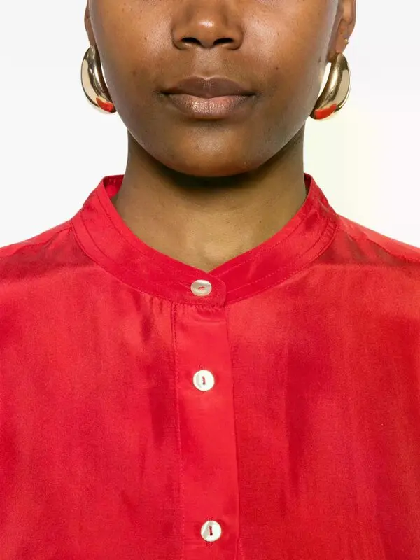 P.a.r.o.s.h Buttoned Midi Shirt Dress - Red