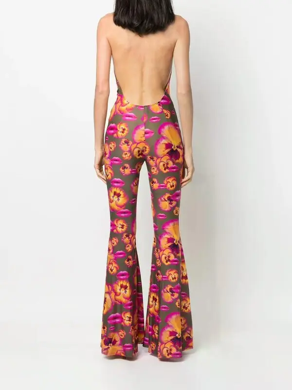 Amen Floral-print Flared Jumpsuit