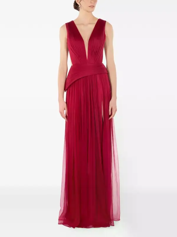 IMROSKA 32 Iris V-neck Maxi Dress