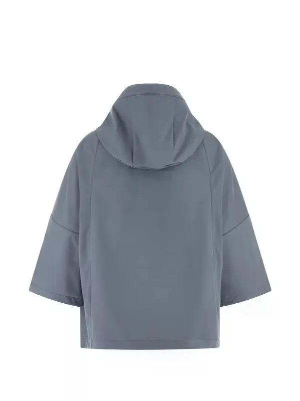 MOORER Flared Jacket With Removable Hood - Blue