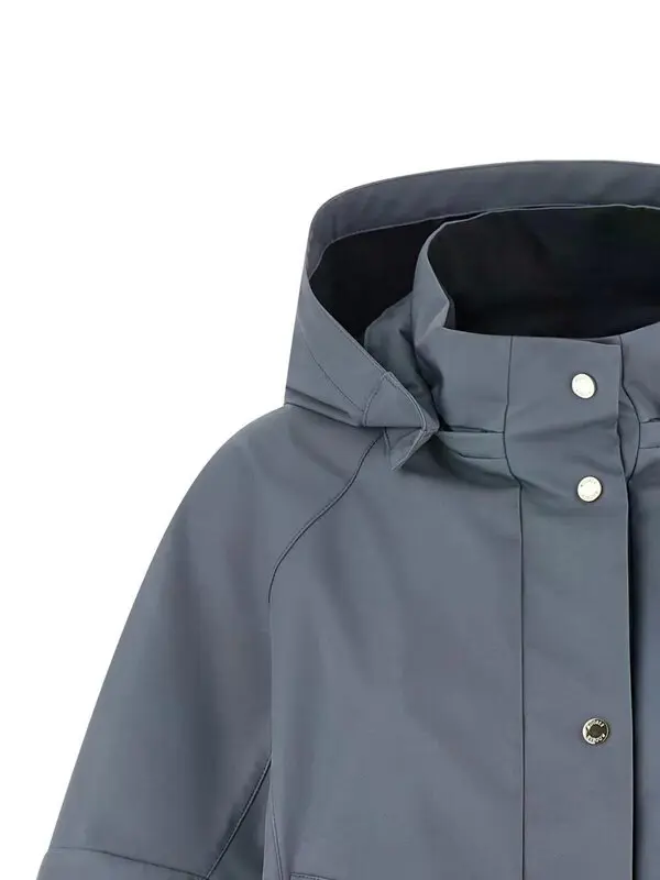 MOORER Flared Jacket With Removable Hood - Blue