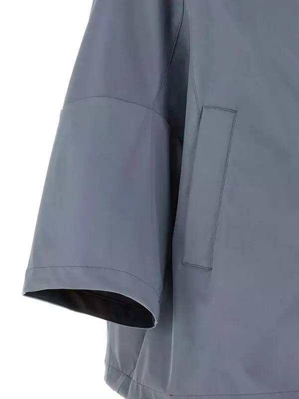 MOORER Flared Jacket With Removable Hood - Blue