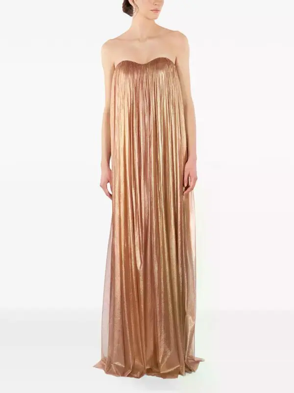 IMROSKA Gaia Strapless Maxi Dress - Brown