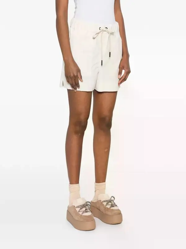 Moncler Logo-patch Drawstring Shorts - Neutrals
